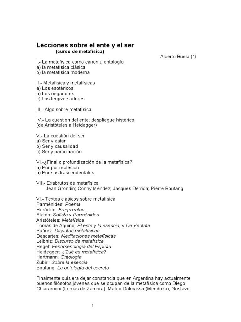 1085 - Lecciones Sobre El Ente y El Ser | PDF | Metafísica | Esencia