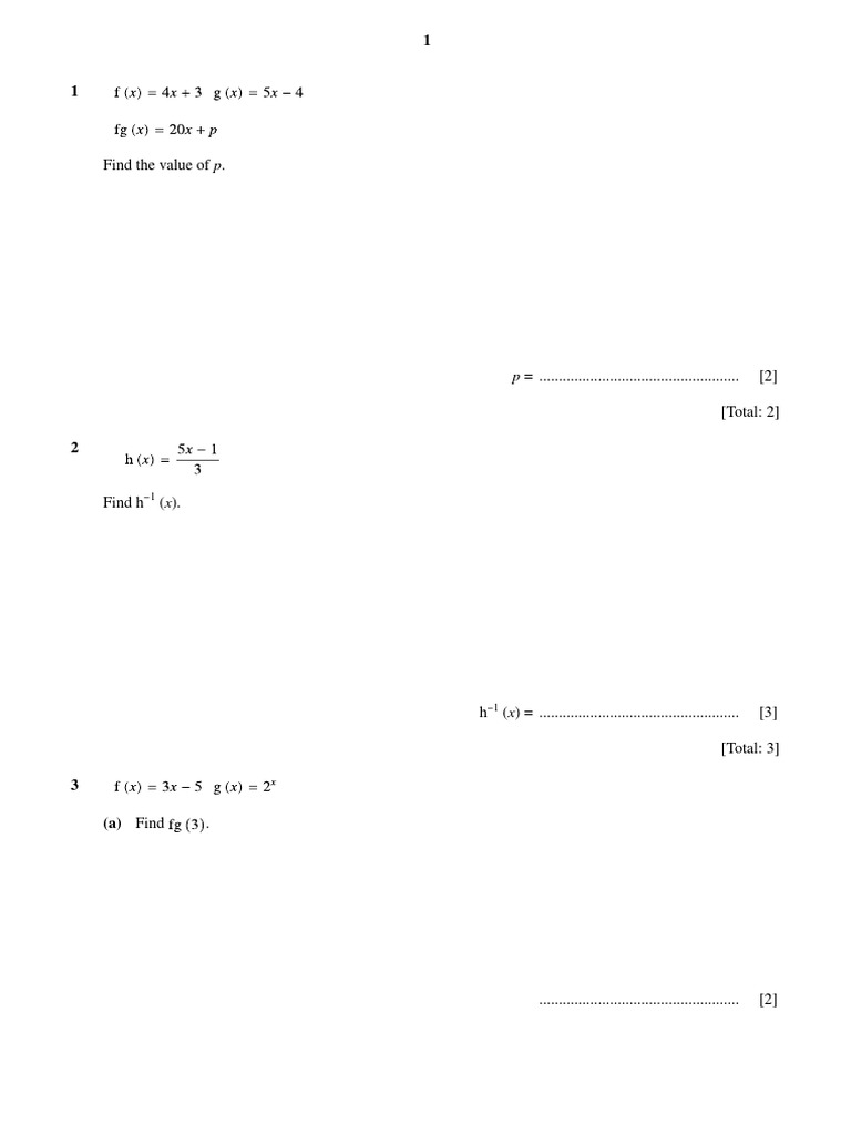 IGCSE MATHEMATICS Function | PDF | Mathematical Analysis | Arithmetic