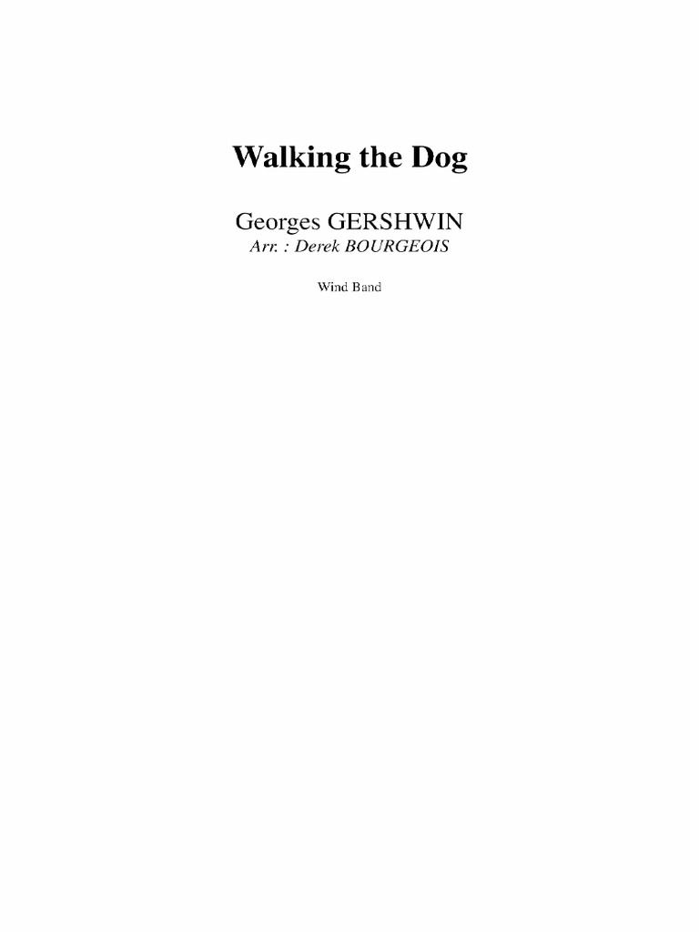 G. Gershwin - Walking The Dog (Clarinetto e banda) | PDF