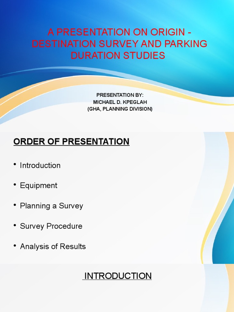 Od & Parking Studies | PDF | Survey Methodology | Parking