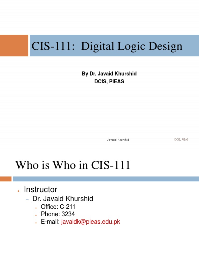 Lecture 01 DLD 2022 | PDF | Digital Signal | Bit