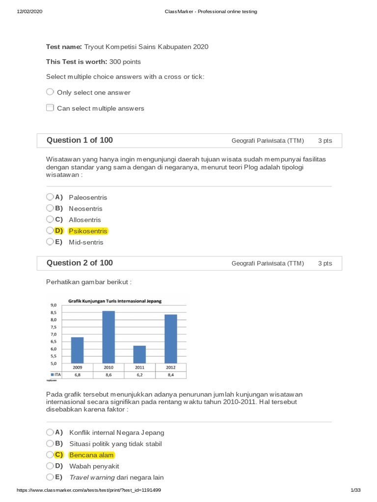Kunci Jawaban Soal TO KSK Manguni 2020 | PDF
