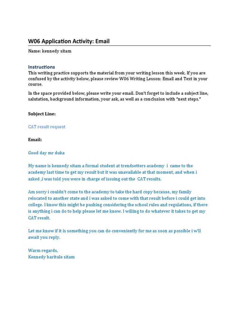 W06 Application Activity: Email: Instructions | PDF