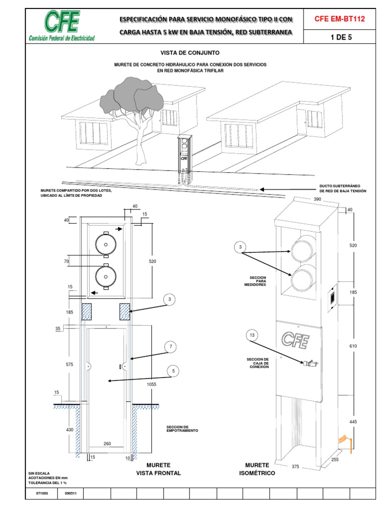 CFE EM-BT112 may 09 (1) (1) | PDF | Enchufes y tomas de corriente alterna | Tornillo