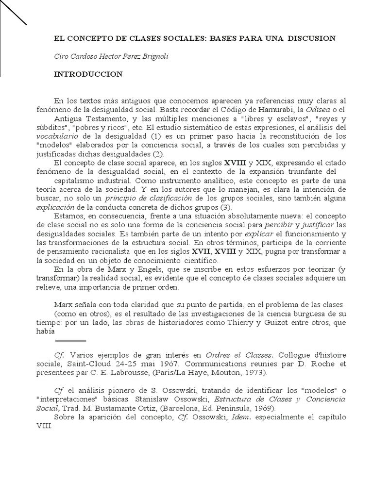 El Concepto de Clases Sociales | PDF | Karl Marx | Friedrich Engels