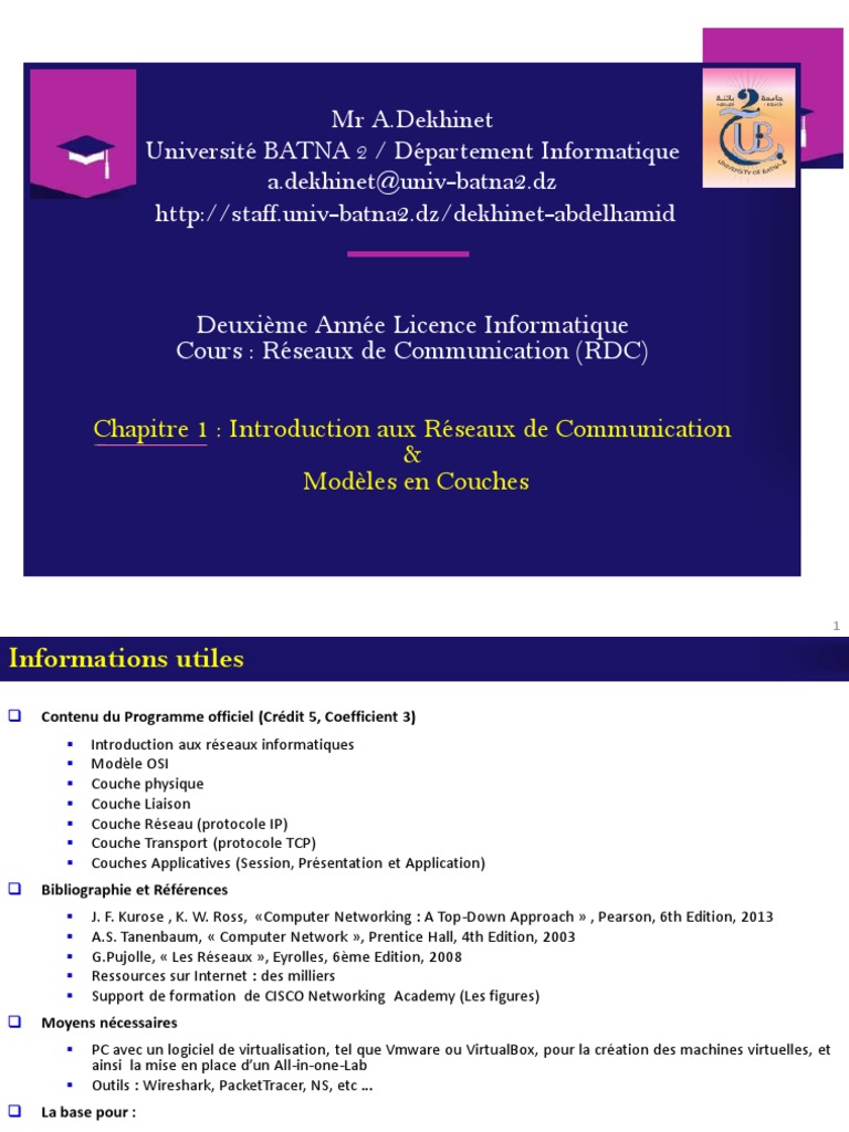 Introduction aux Réseaux de Communication | PDF | la communication ...