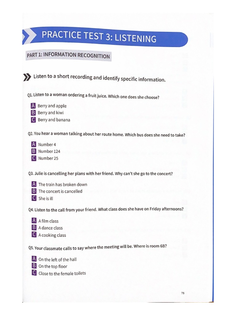 PRACTICE TEST 3 LISTENING | PDF