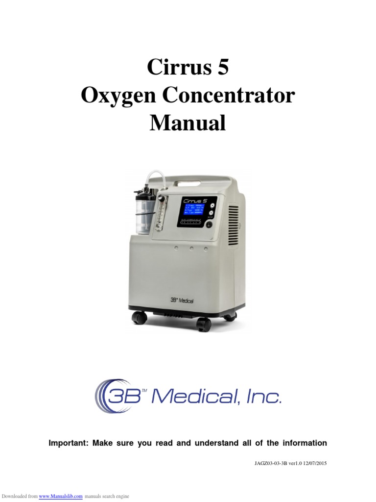 Cirrus 5 Oxygen Concentrator Manual: Important: Make Sure You Read and ...