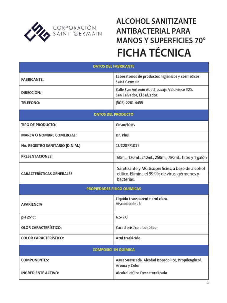 Ficha Tecnica Antibacterial de Manos Cold Breez | PDF | Agua | Química