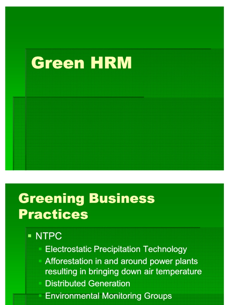 Green HRM | Human Resource Management | Environmental Resource Management