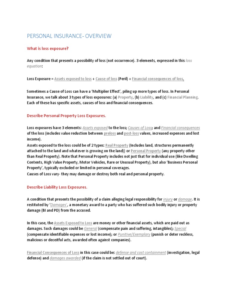 AINS 22 - Personal Insurance Notes | PDF | Vehicle Insurance | Insurance