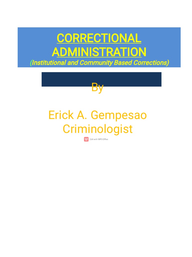 (Cor Ad) Institutional Correction and Non-Institutional Correction ...