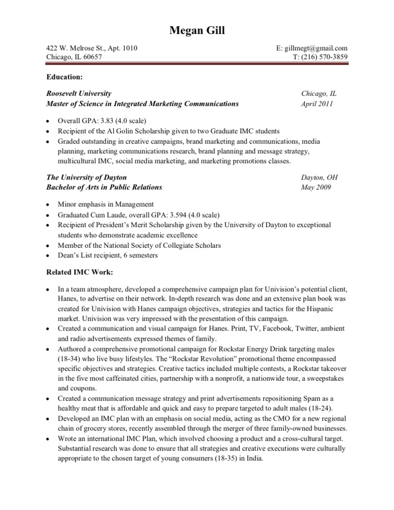 Megan Gill. Resume.