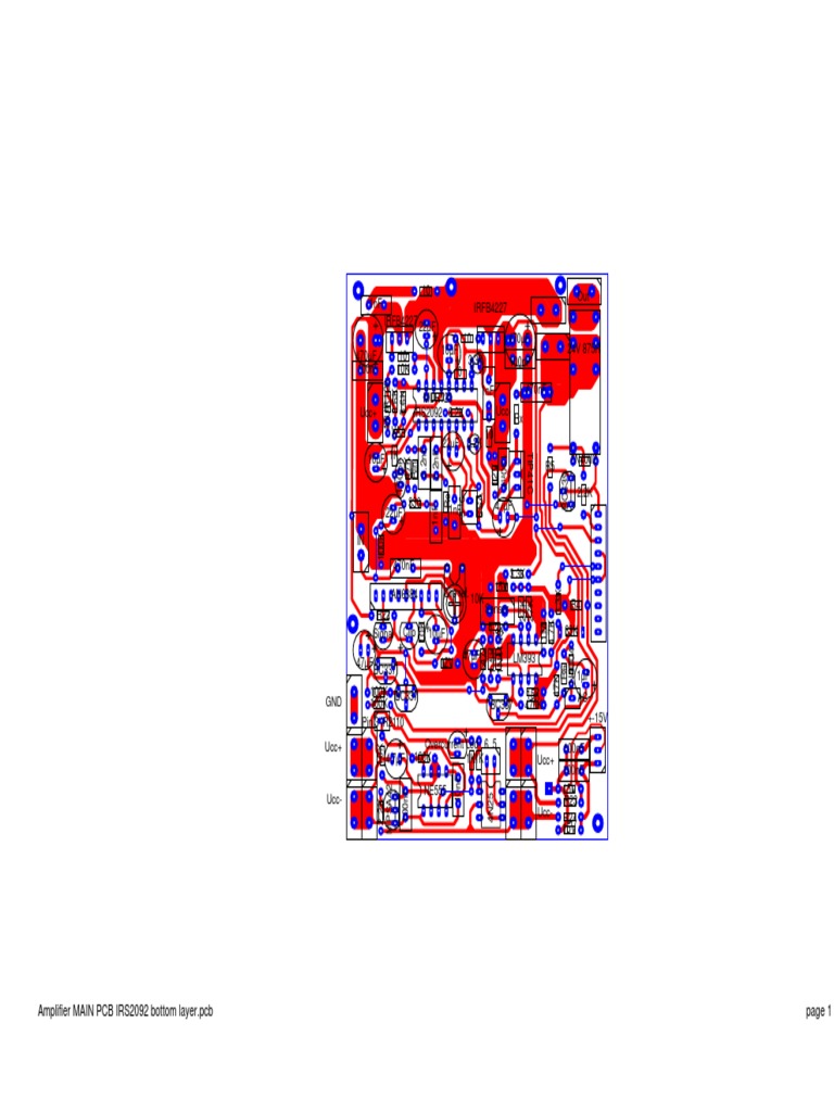 Amplifier MAIN PCB IRS2092 Bottom Layer Raspored | PDF | Electrical ...