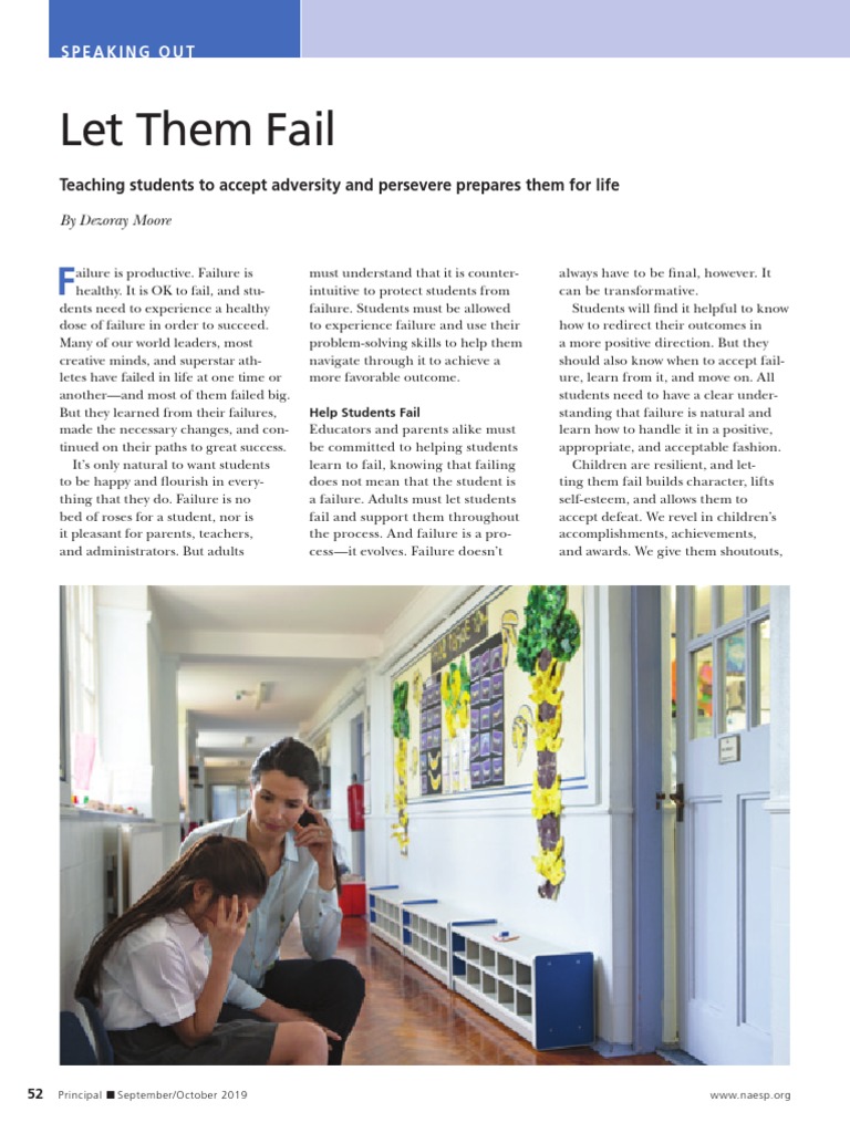 Let Them Fail: Teaching Students To Accept Adversity and Persevere ...