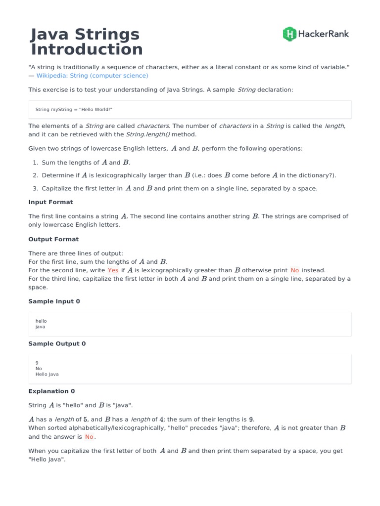 Java Strings Introduction English | PDF