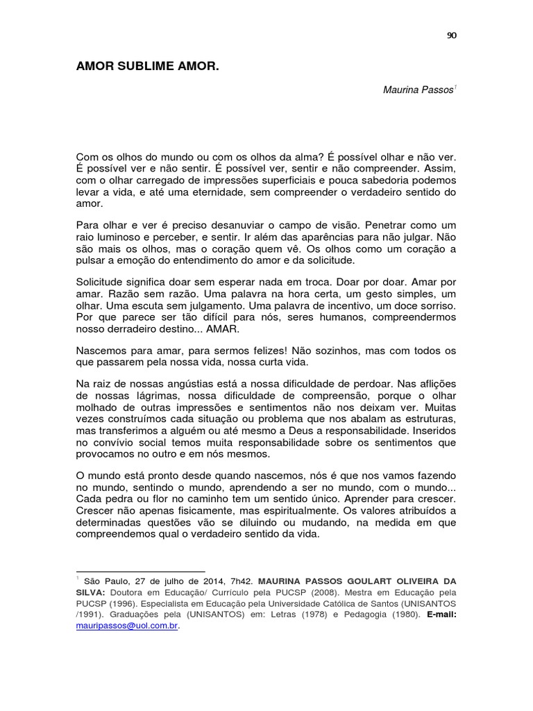 Amor Sublime Amor | PDF | Amor