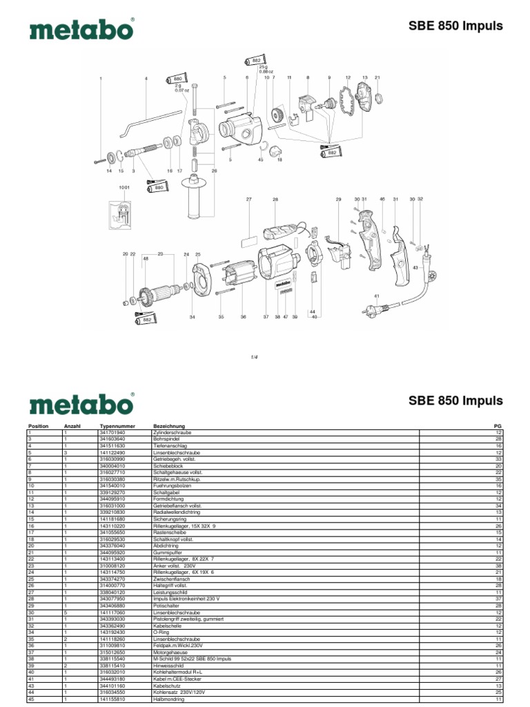 Metabo Sbe 850 Impulse Pdf