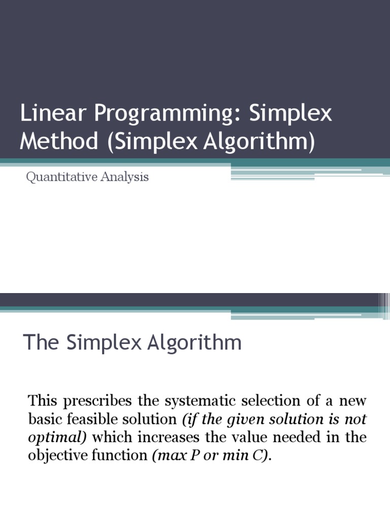 2.2 Linear Programming Simplex | Download Free PDF | Linear Programming ...