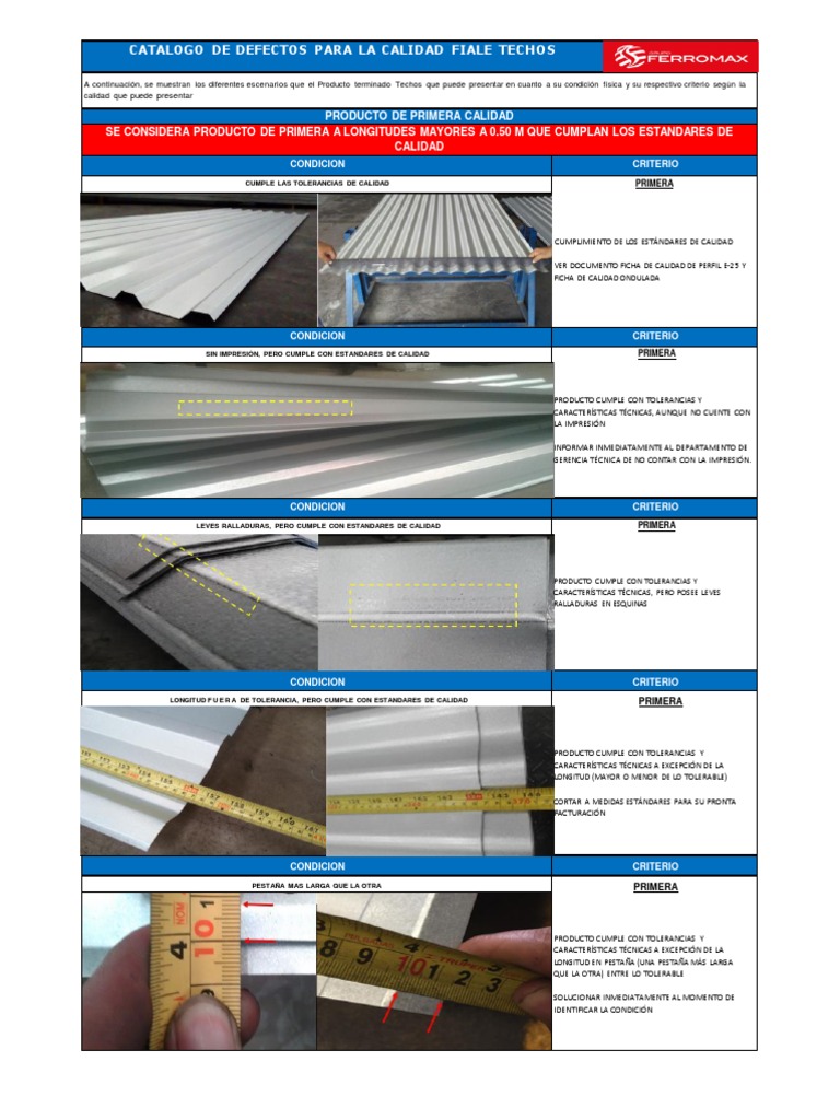 Catálogos de Defecto Techos | PDF