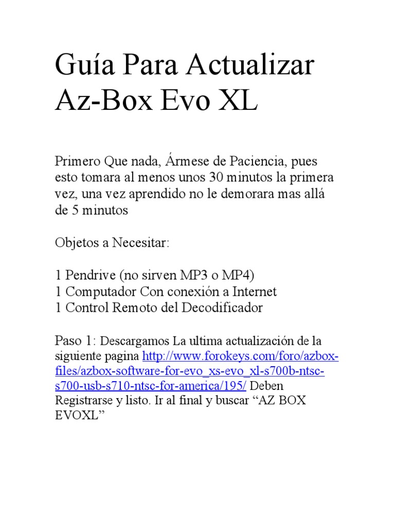 Gua para Actualizar Azbox | PDF | Memoria USB | Informática