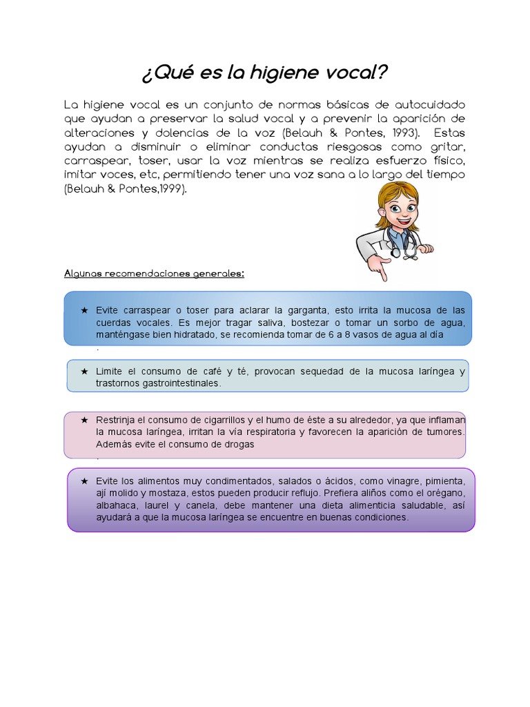 Pauta de Higene Vocal | PDF
