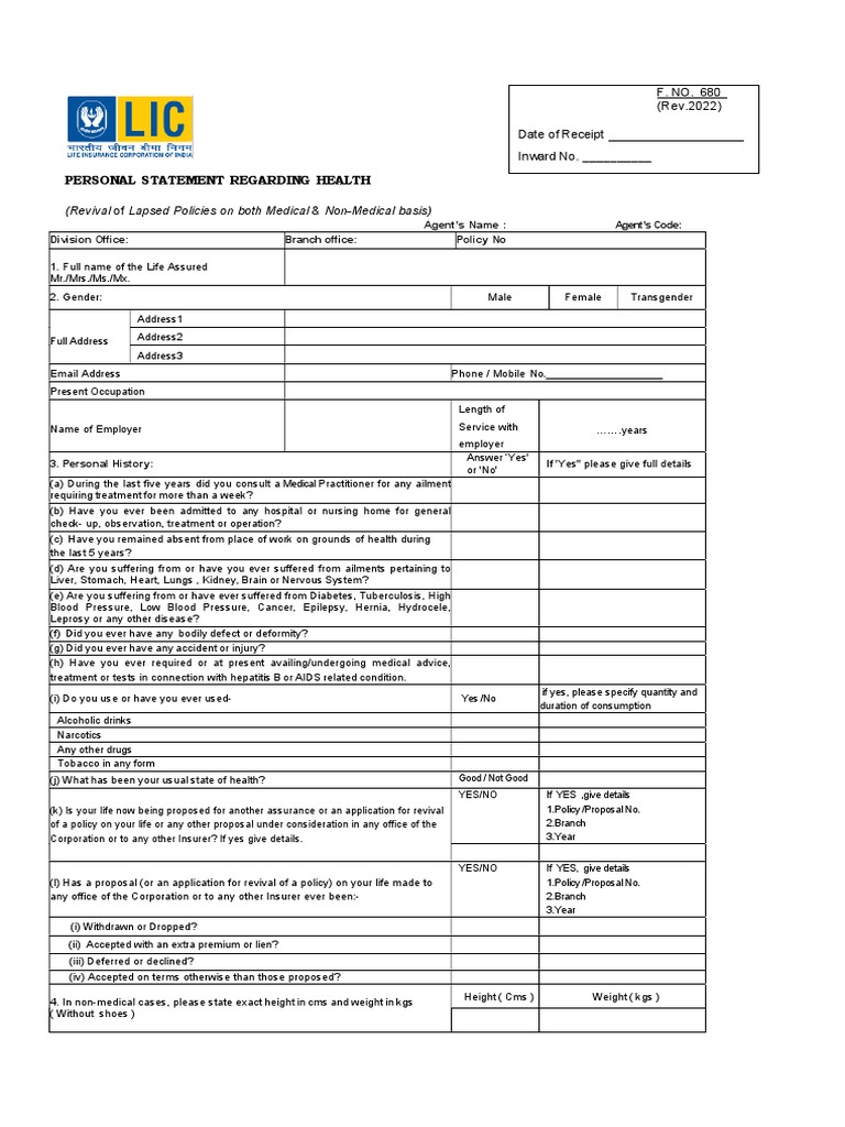 Revised DGH 680 | PDF | Life Insurance | Insurance
