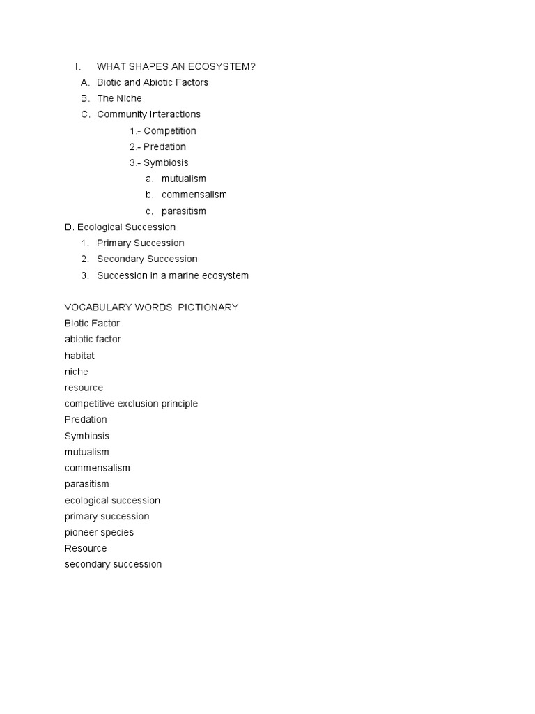 8TH Grade 4-2 What Shapes An Ecosystem | PDF | Ecological Niche | Ecosystem