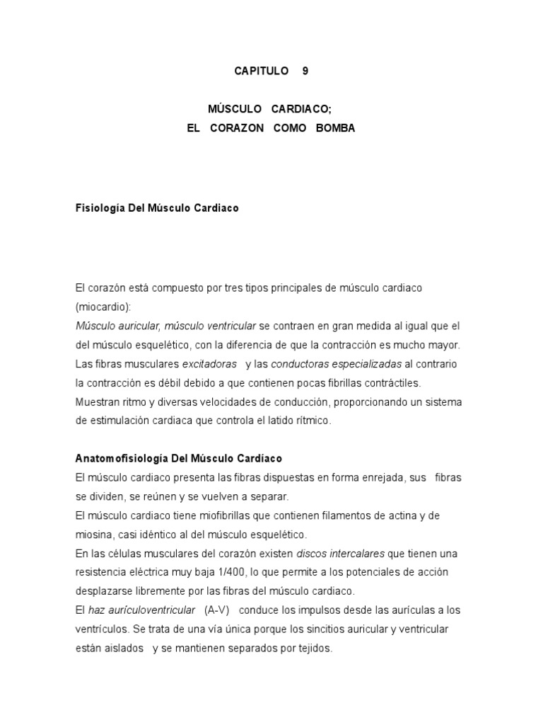 Resumen Del Capitulo 9 Del Libro de Guyton en Fisiologia | PDF | Ventrículo (corazón ...