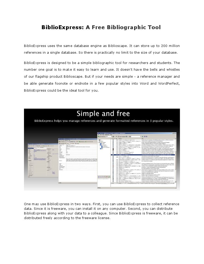 Free Bibliographic Tool: BiblioExpress | PDF | Art | Computers