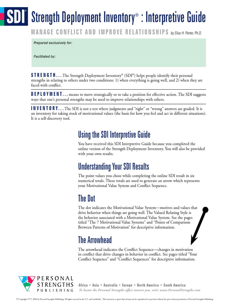 Strength Deployment Inventory: Interpretive Guide | PDF | Leadership ...