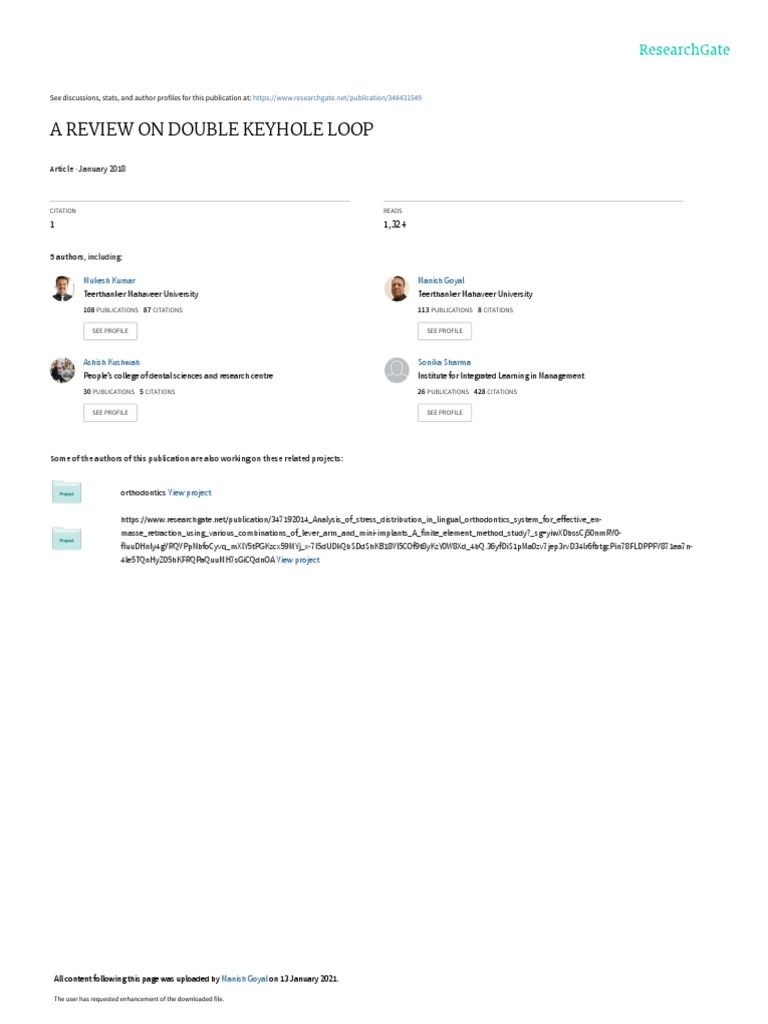 A Review On Double Keyhole Loop: Article | PDF | Anatomical Terms Of ...