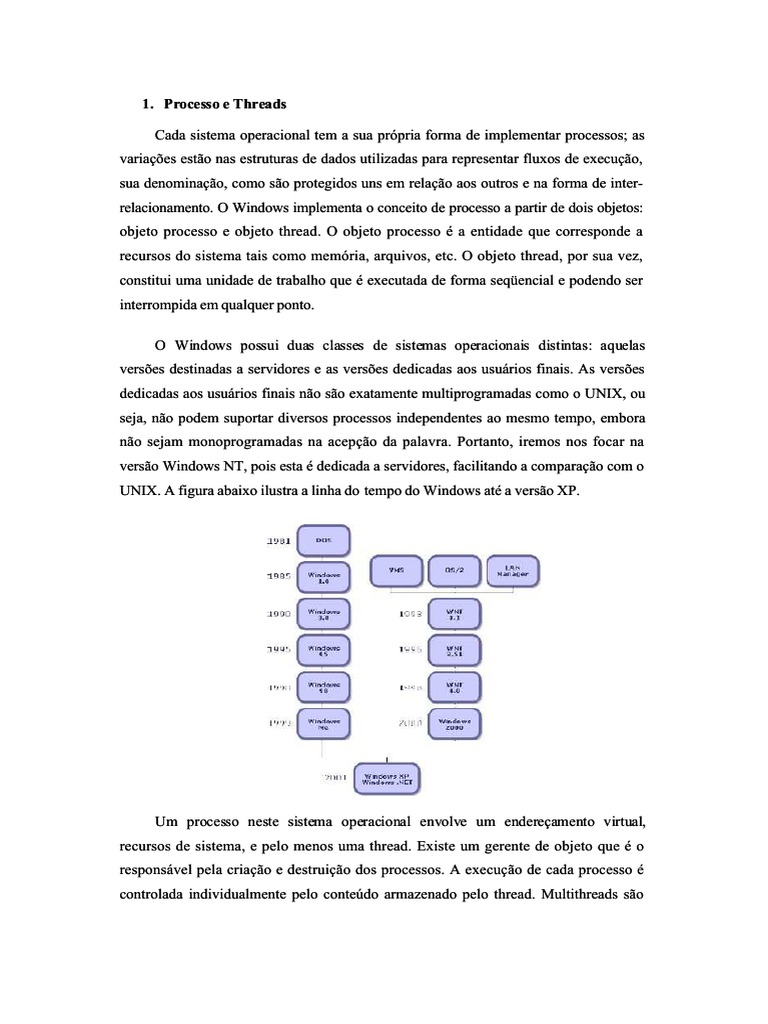 Threads e Processos Windows | PDF | Thread (informática) | Agendamento (informática)