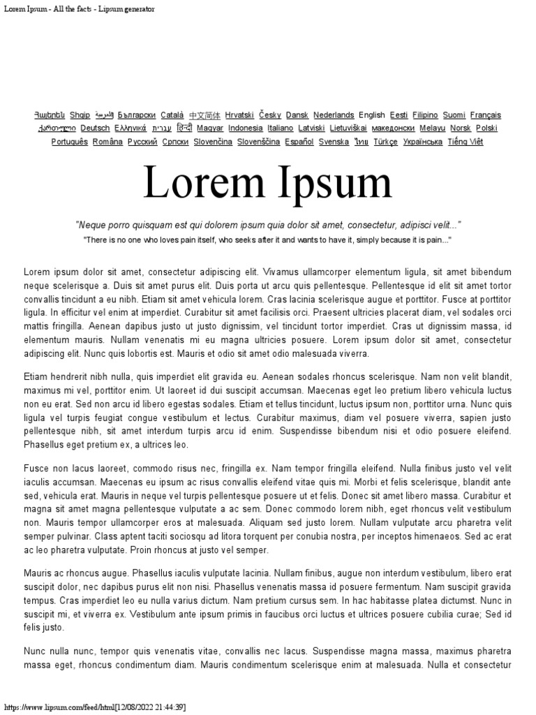 Lorem Ipsum - All The Facts - Lipsum Gen1 | PDF