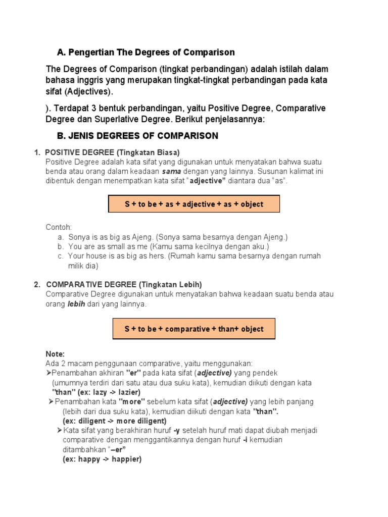 Materi 3.9 Degree of Comparison | PDF