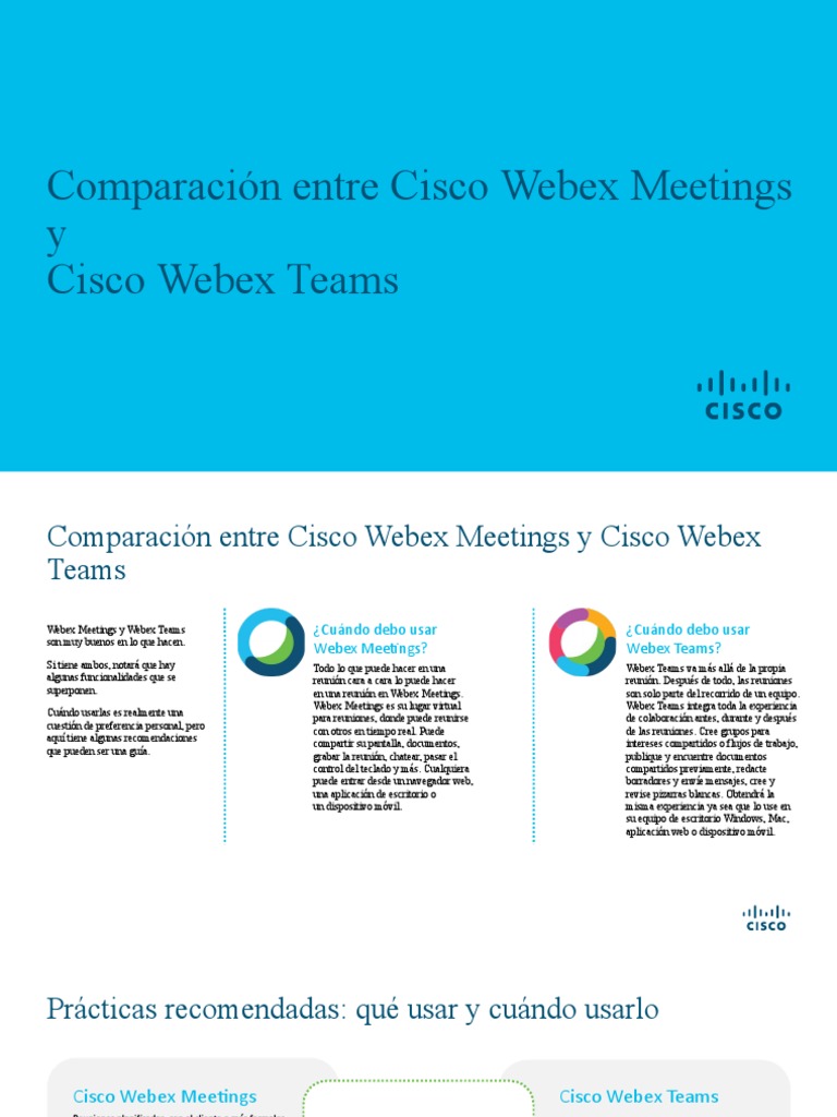 Comparativa Webex Meetings vs Teams | PDF | Archivo de computadora ...