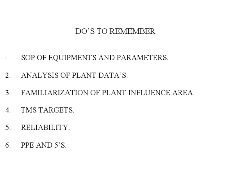 Plant Equipment SOP and Analysis Guide | PDF