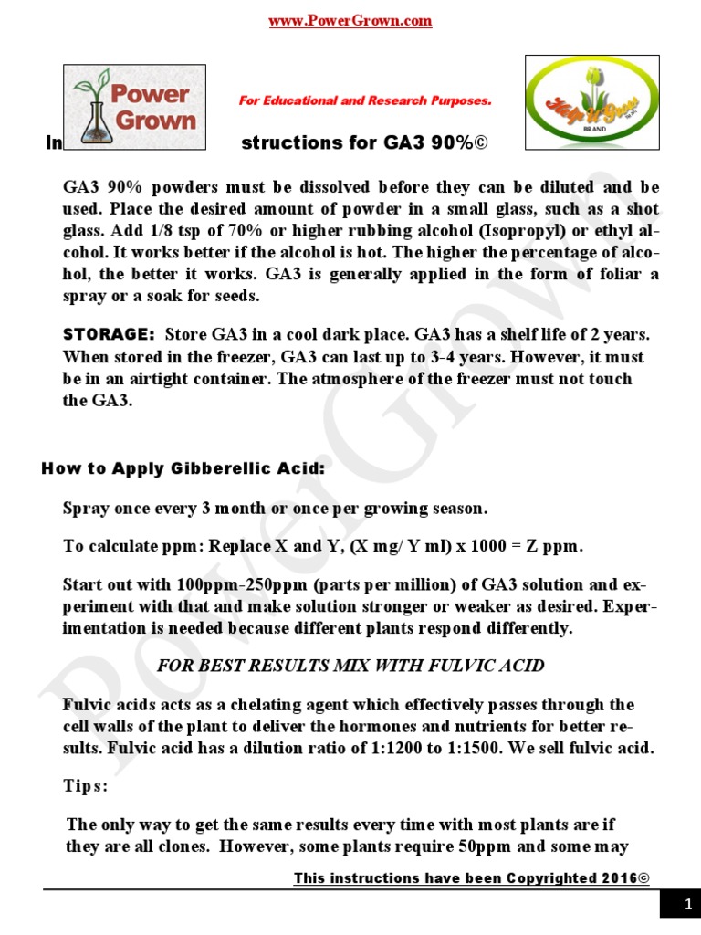 Ga3 90% 1 Print Me | PDF | Seed | Seedling