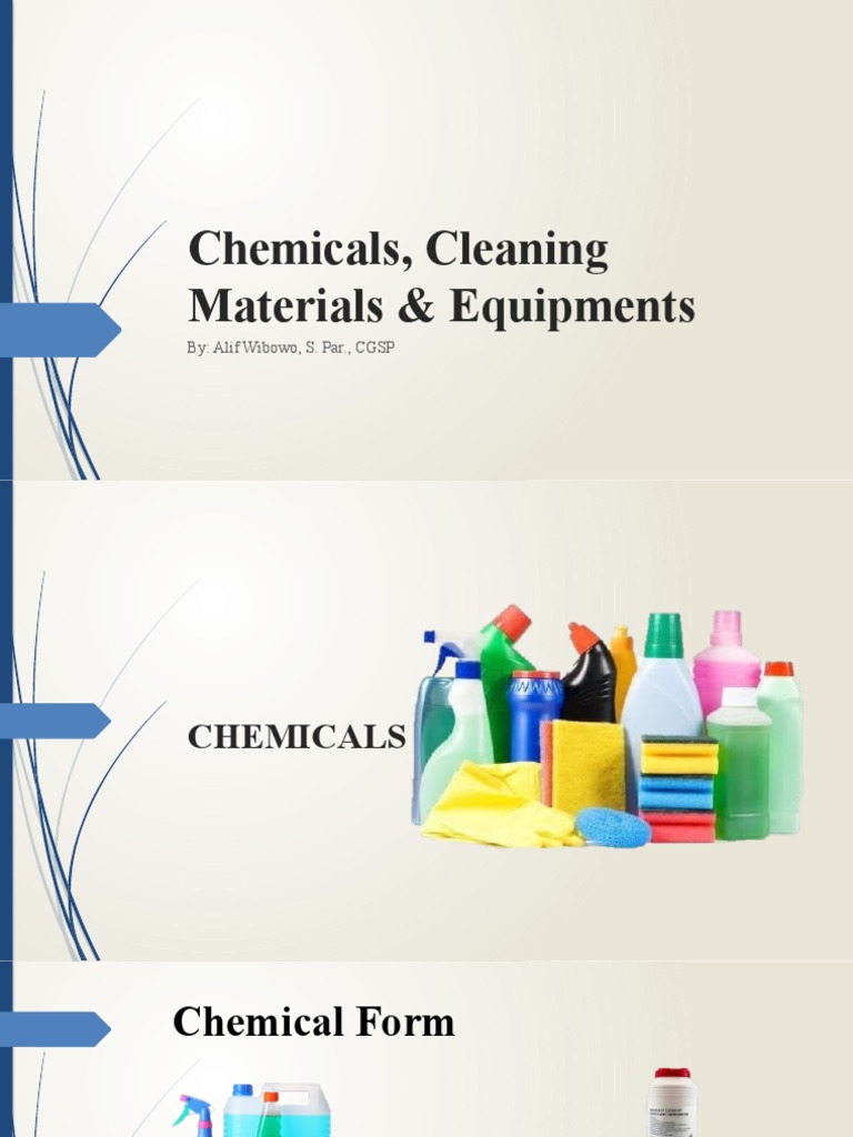 Types of Cleaning Chemicals and Tools | PDF | Ph | Materials