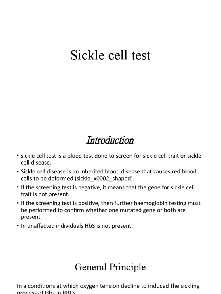Sickle Cell Test | PDF | Blood | Hemoglobin