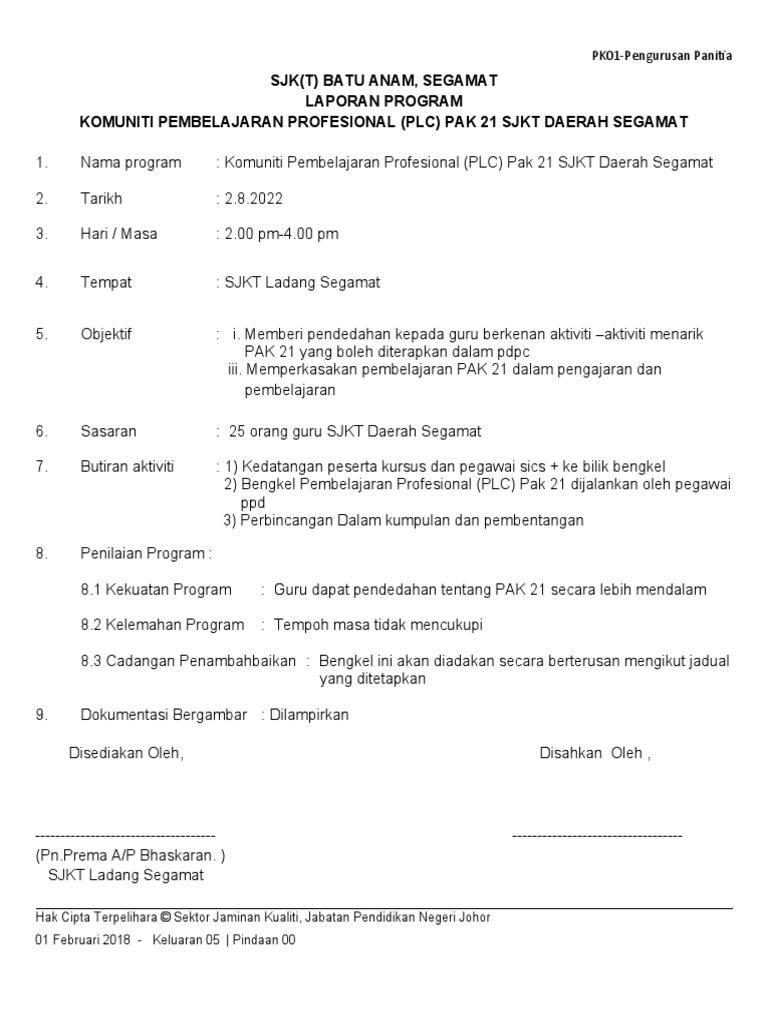 Laporan Pak 21 | PDF