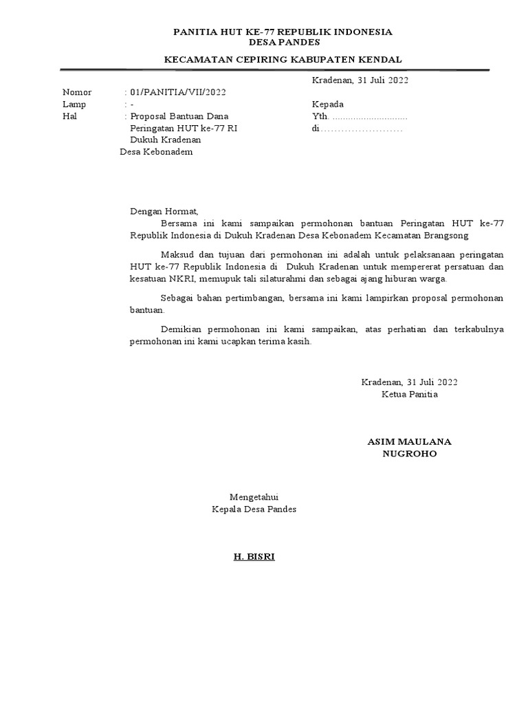 Contoh PROPOSAL 17an | PDF