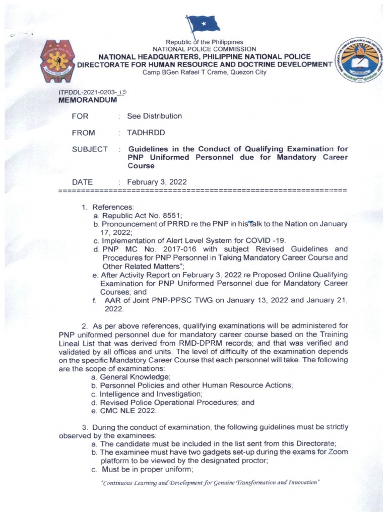 Guidelines in The Conduct of QE0001 | PDF