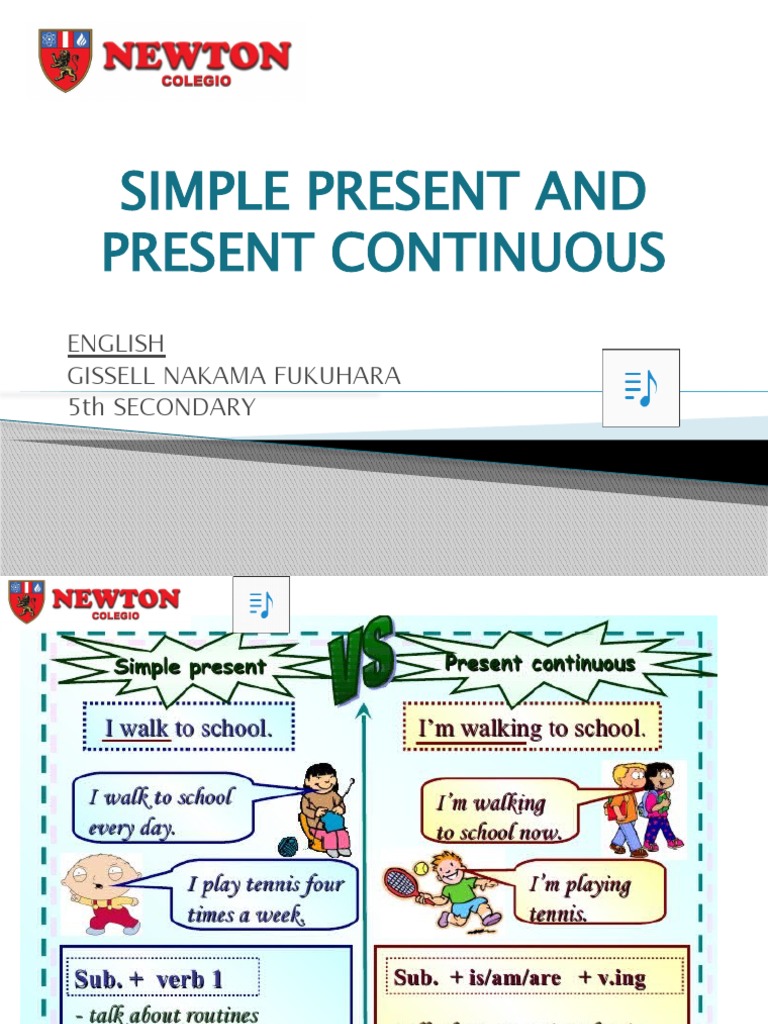 SIMPLE PRESENT AND PRESENT CONTINUOUS 5 Secondary | PDF | Language ...