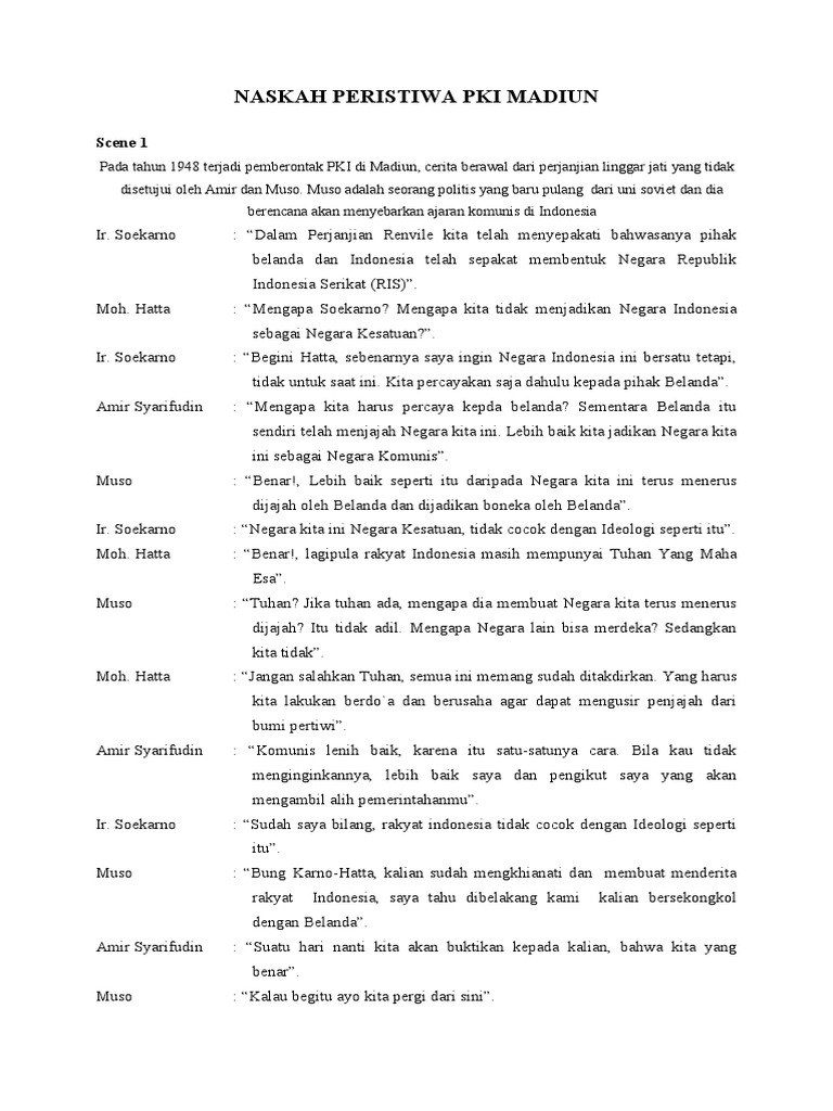 Naskah Peristiwa Pki Madiun | PDF