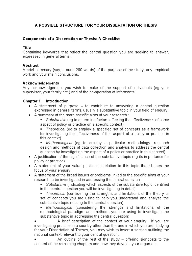 Dissertation Structure | PDF | Thesis | Research Design