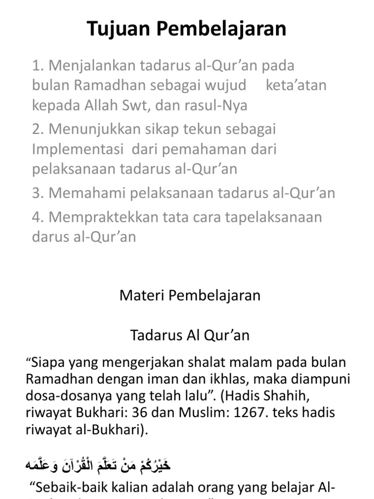 RPP 2 Tadarus Al-Qur'an | PDF | Karier & Perkembangan | Filsafat