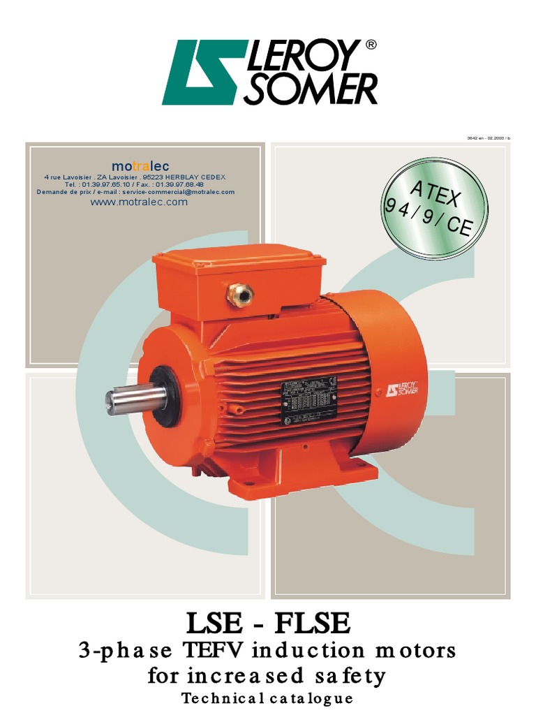 Lse - Flse: 3-Phase TEFV Induction Motors For Increased Safety | PDF ...
