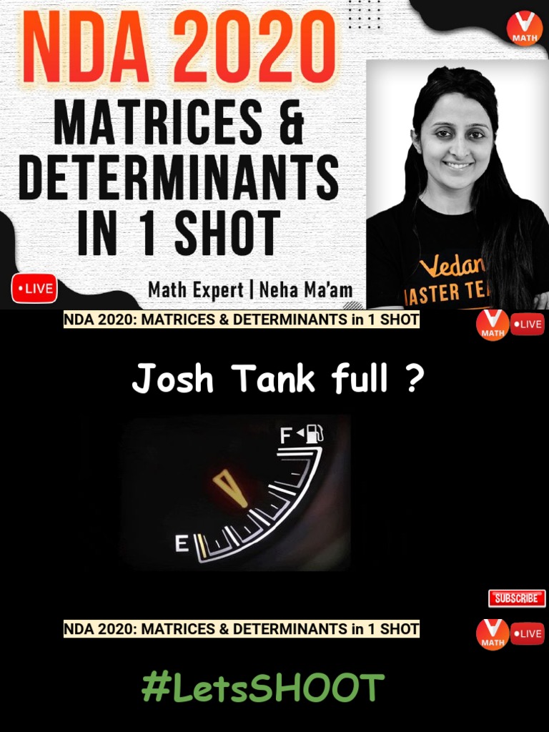 NDA 2020: Matrices & Determinants Guide | PDF | Determinant | Matrix ...
