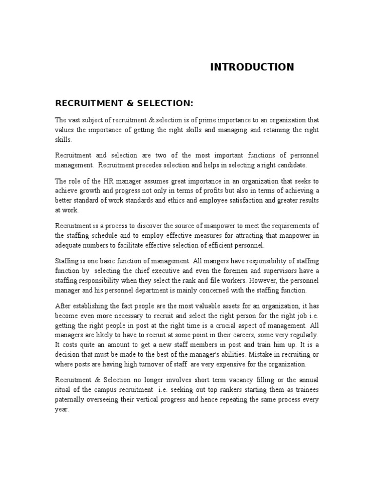 Introduction | Recruitment | Employment | Free 30-day Trial | Scribd